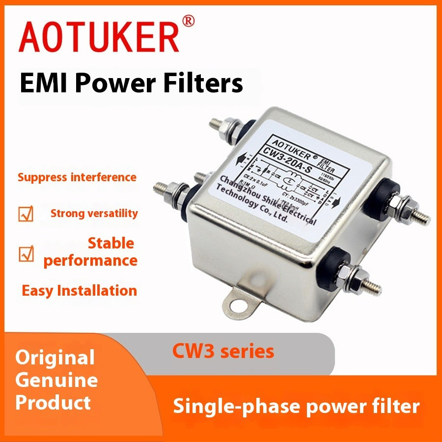 EMI Power Filter 220V Single Phase CW3-20A-S 3A 6A 10A 20A Bolt Type ...