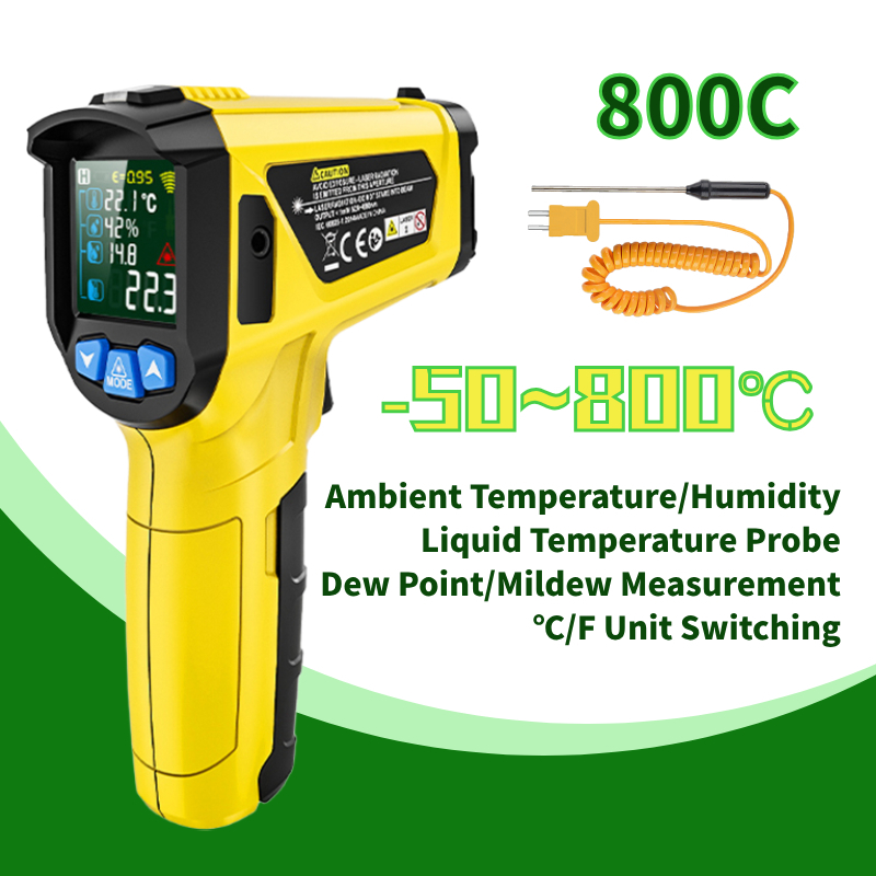 Digital Thermometer Laser Cooking Thermometer-50~800℃/-58~1472 ...