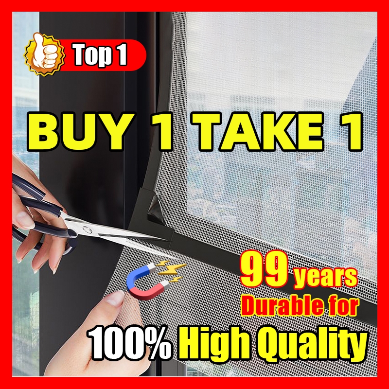 BUY 1 TAKE 1 Adjustable Customize Magnetic Window Screen with frame ...