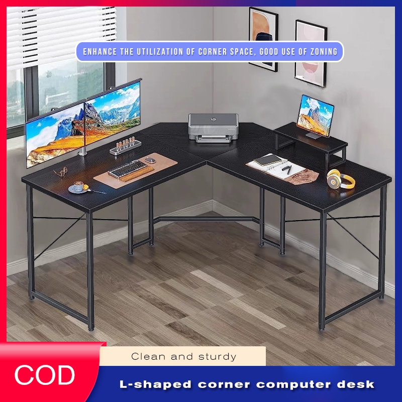 Home office artifacts L-shaped corner computer desk Expandable desk ...