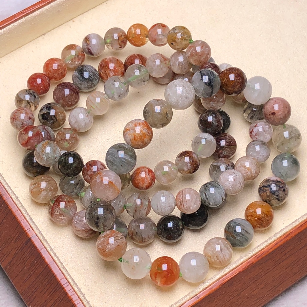 Natural Four - Color Thousand - Layer Phantom Quartz Bracelet 8/9mm ...