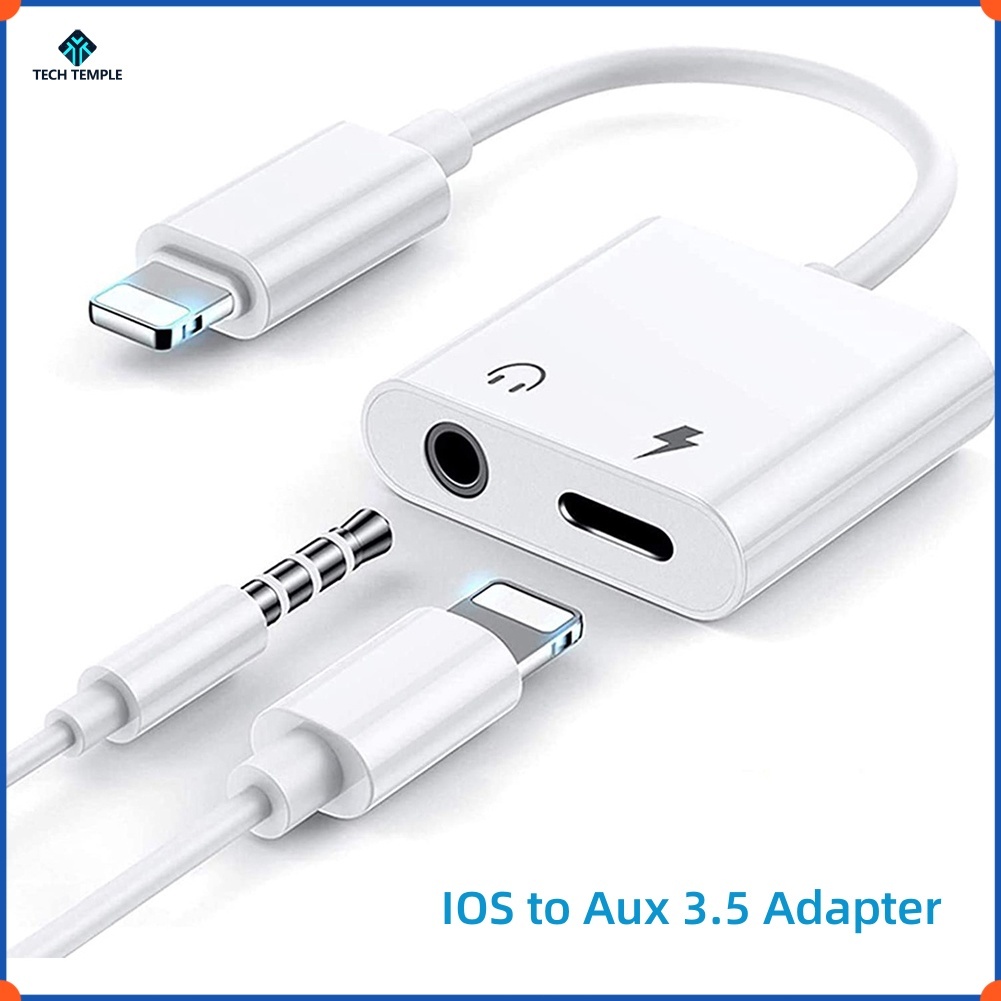 2 in 1 IOS Adapter Cable 3.5mm Headset Audio Earphone Adaptor Audio ...