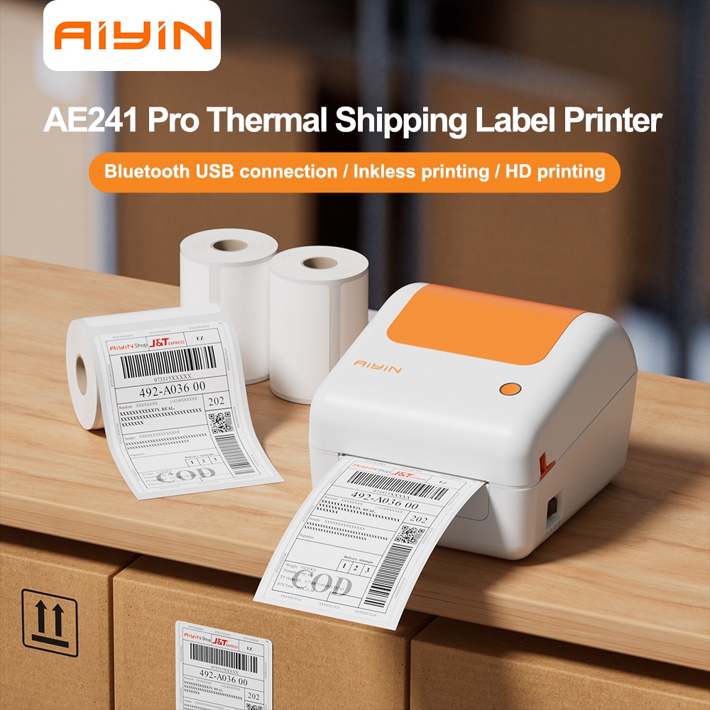 AiYin E40/AE241 Waybill Printer A6 Bluetooth USB Thermal Label Printer,Barcode Shipping Label ...