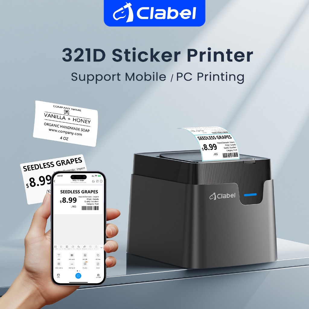 【HOT SALE】CLABEL 321D Bluetooth Thermal Printer for Barcode Labels ...