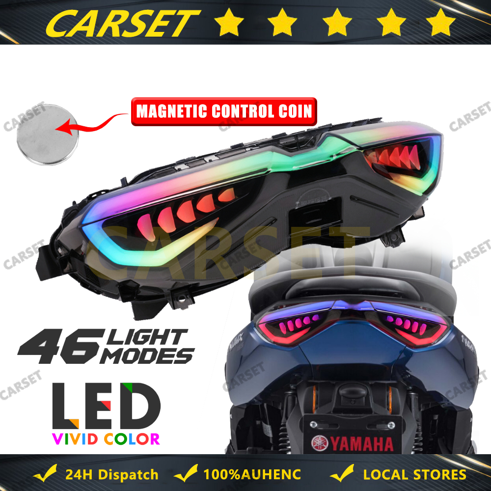 [CARSET]YAMAHA 2020 Nmax V2 Tail Light 46Modes RGB Smoke Lens LED VIVID ...