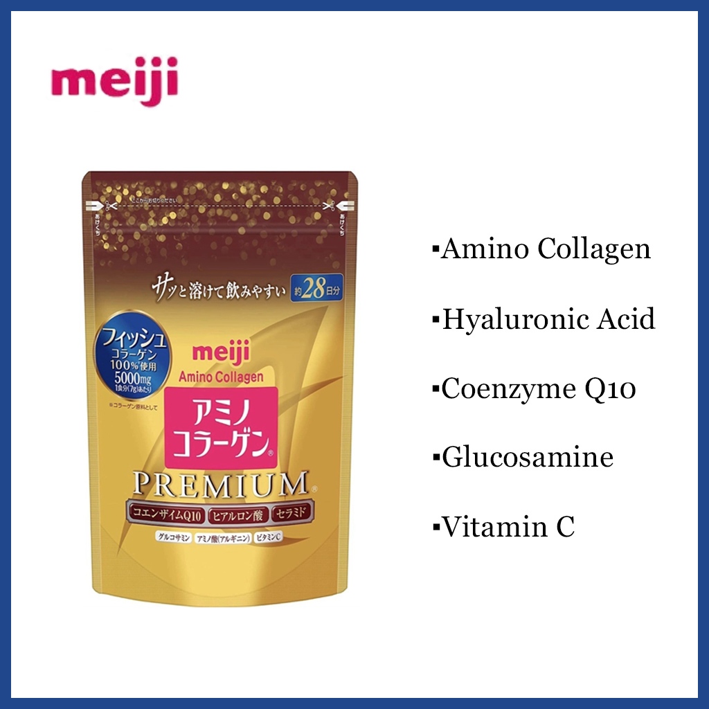Meiji Amino Collagen Powder Beauty Food Vitamin C Supplement Pack Premium 196 GM | Shopee ...