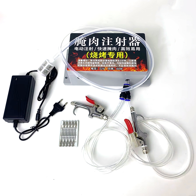Electric BBQ marinade injector gun syringe kit meat seasoning injection ...