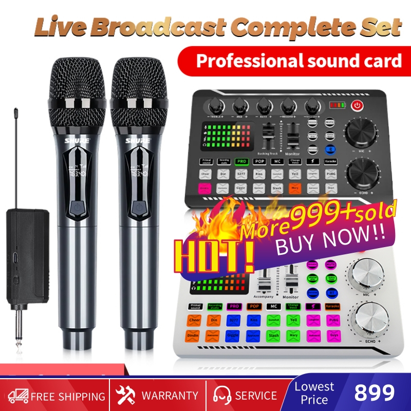 「Limited Edition」KOORFLY White F998 Live Sound Card Microphone Mixer ...
