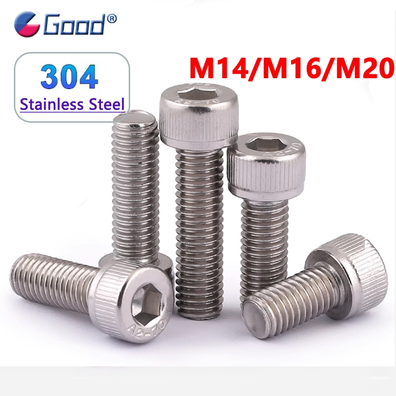 304 Stainless Steel Hexagon Hex Socket Cap Head Screw Blot M14 M16 M20 ...
