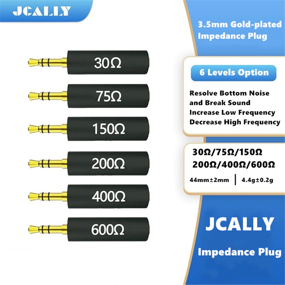 JCALLY Conductor Earphone Impedance Plug Adapter 30 75 150 200 400 600 ...