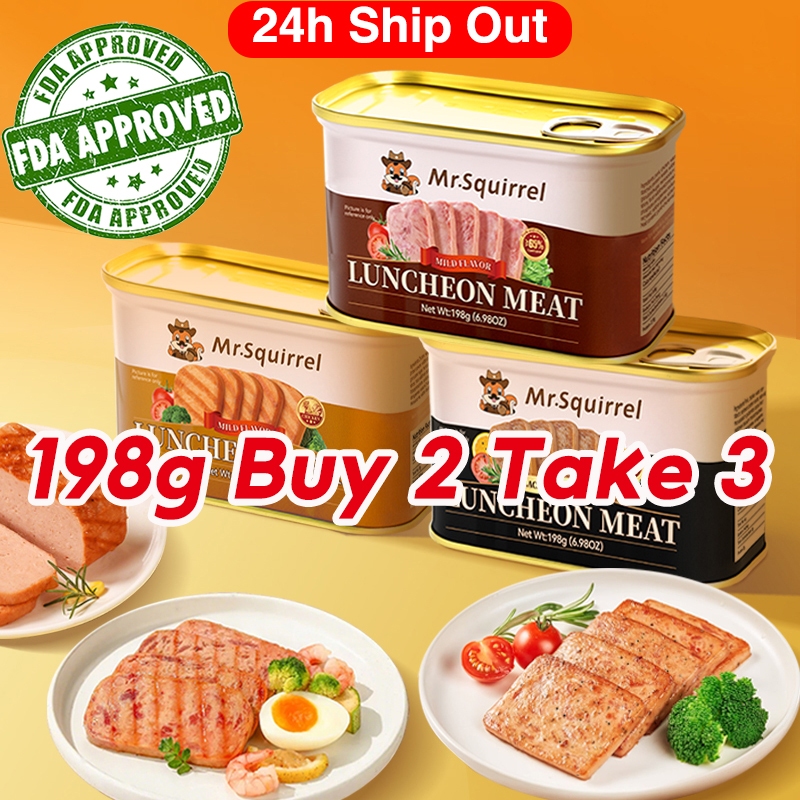 Mr Squirrel【Buy 2 Take 3】198g Pork/Chicken/Black Pepper Luncheon Meat ...