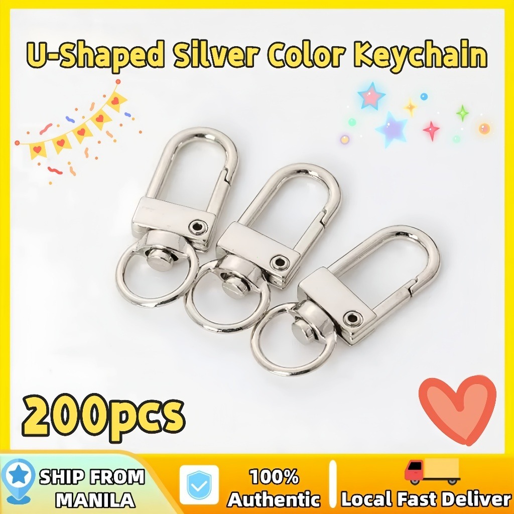 200pcs Claw Hook U-Shaped Keychain Hook/DIY Key Ring Making/Metal ...