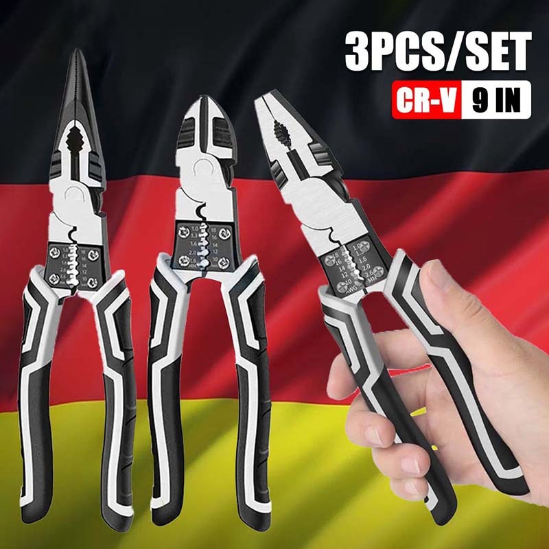 3-IN-1 CRV Tool Pliers Industrial Grade Pliers 7/8/9 IN Multi-function ...