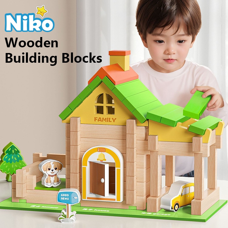 NIKO 101pcs Wooden Building Blocks Toy Early Educational Toys Puzzle ...