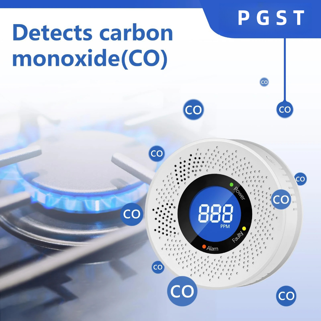 PGST Carbon Monoxide Detector CO Detector Household Departure Coal ...