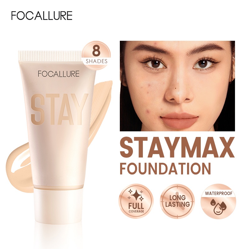 FOCALLURE Foundation 24Hours Long Wear High Coverage Face Makeup ...