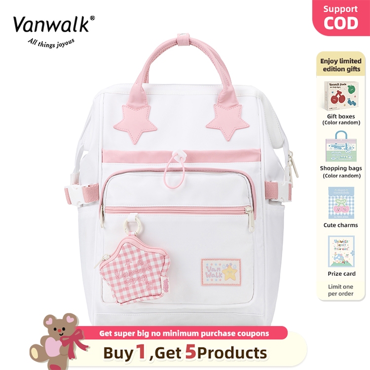 VANWALK Lucky Star V2886 Large Capacity Backpack for Women | Shopee ...