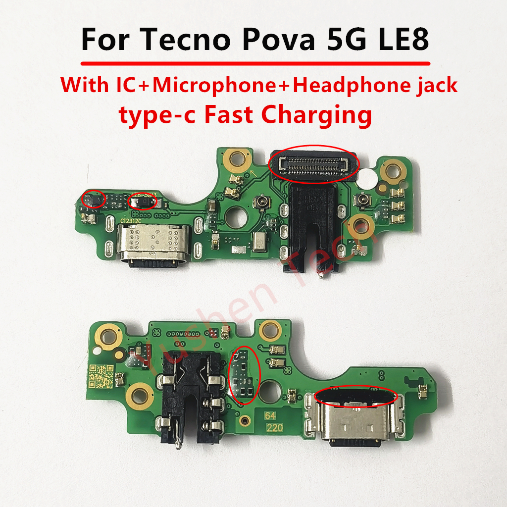 for Tecno Pova 5G LE8 usb Charging board Charging Port Flex Cable ...