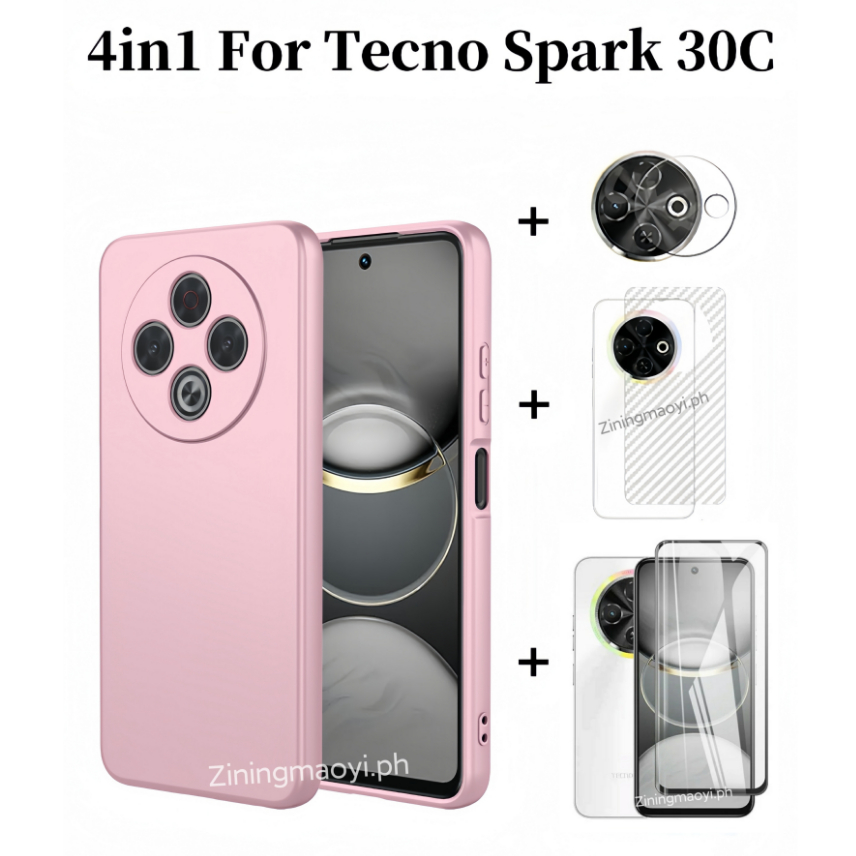 4in1 For Tecno Spark 30C imitation raw liquid silicone mobile phone case Tecno Spark 30 4G Spark ...