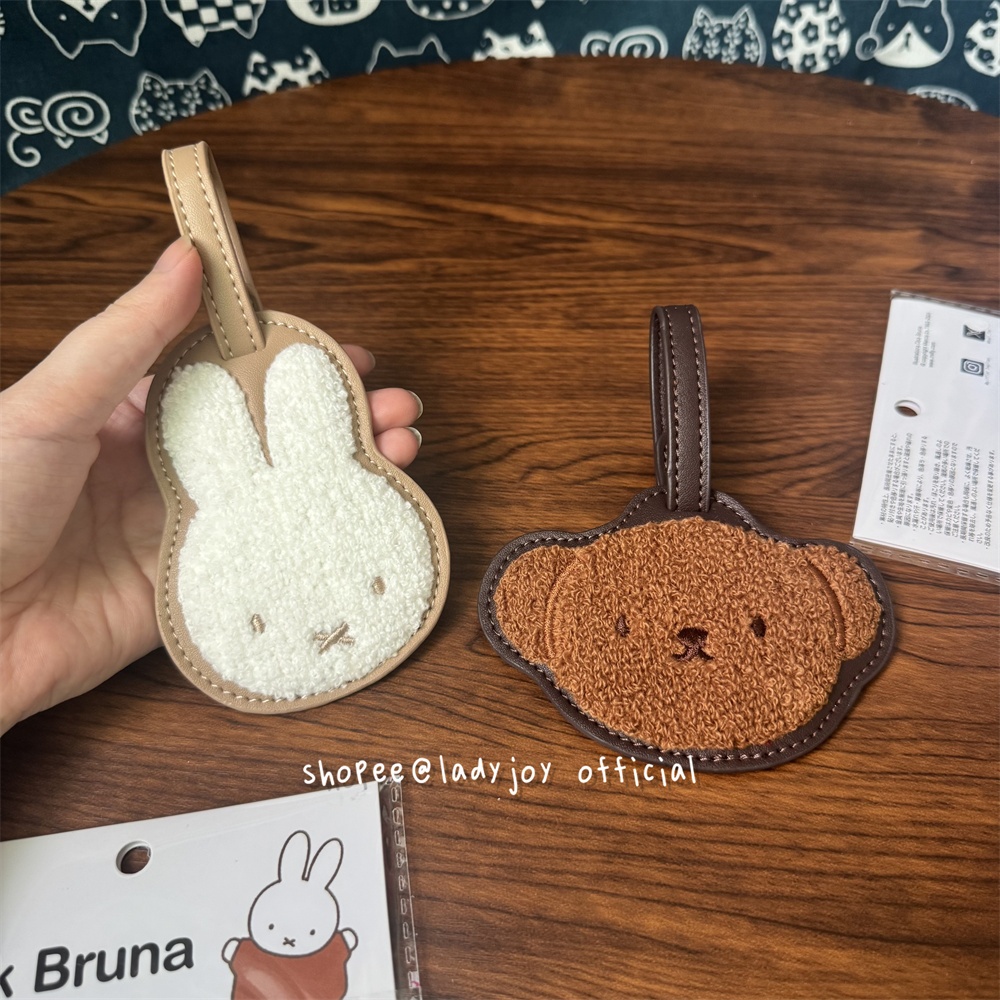 Japanese Cute Miffy Rabbit Bear Leather Luggage Tag Portable Towel ...