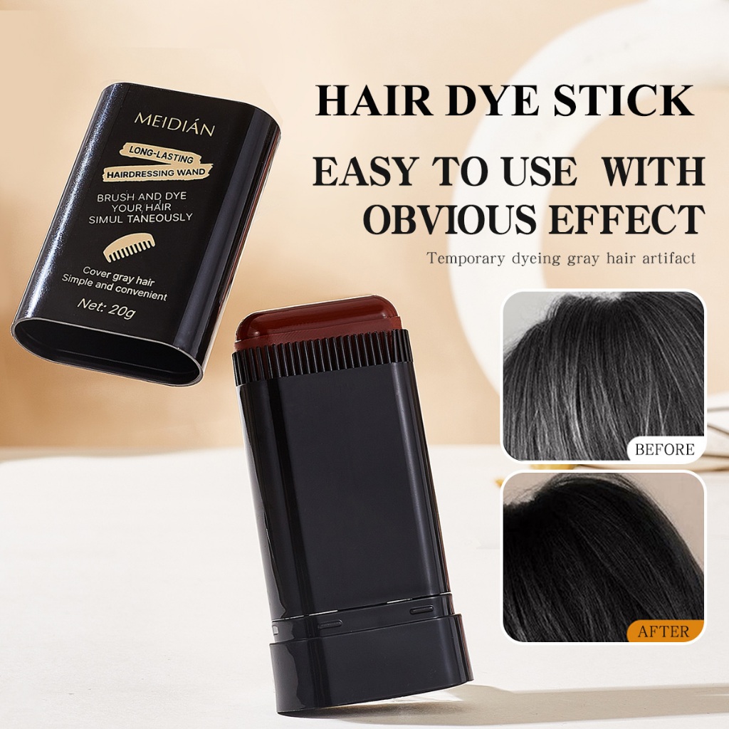 Hair stick waterproof and sweat-proof covers gray hair natural toothed ...