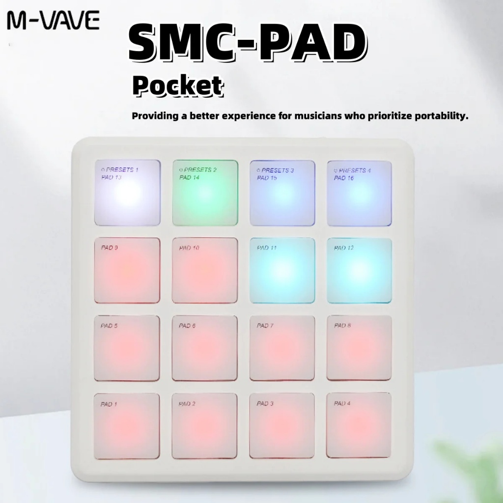 M-VAVE SMC-PAD Wireless MIDI Controller Suitable Percussion Keyboard ...