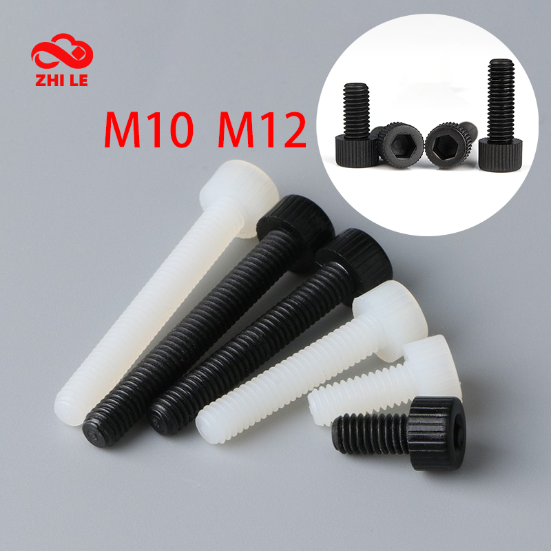 M10 M12 Black Nylon Plastic Socket Hexagon Cap Head Bolts Computer ...