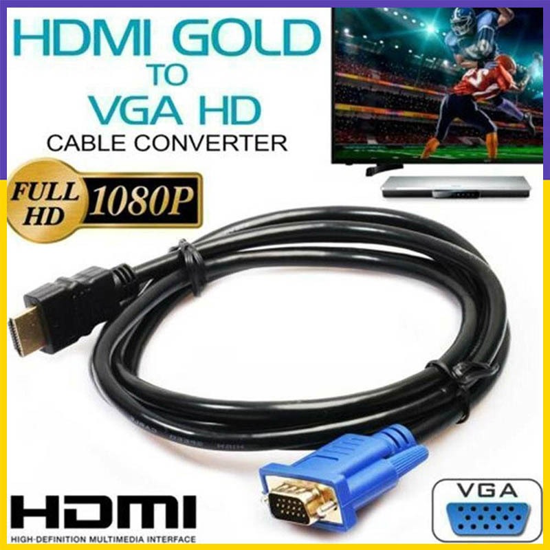 【Fast Ship】HDMI to VGA Adapter Cable HD Video Converter High-Definition ...