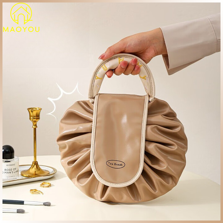MAOYOU Lazy Drawstring Makeup Bag Portable Large Capacity Travel Makeup ...