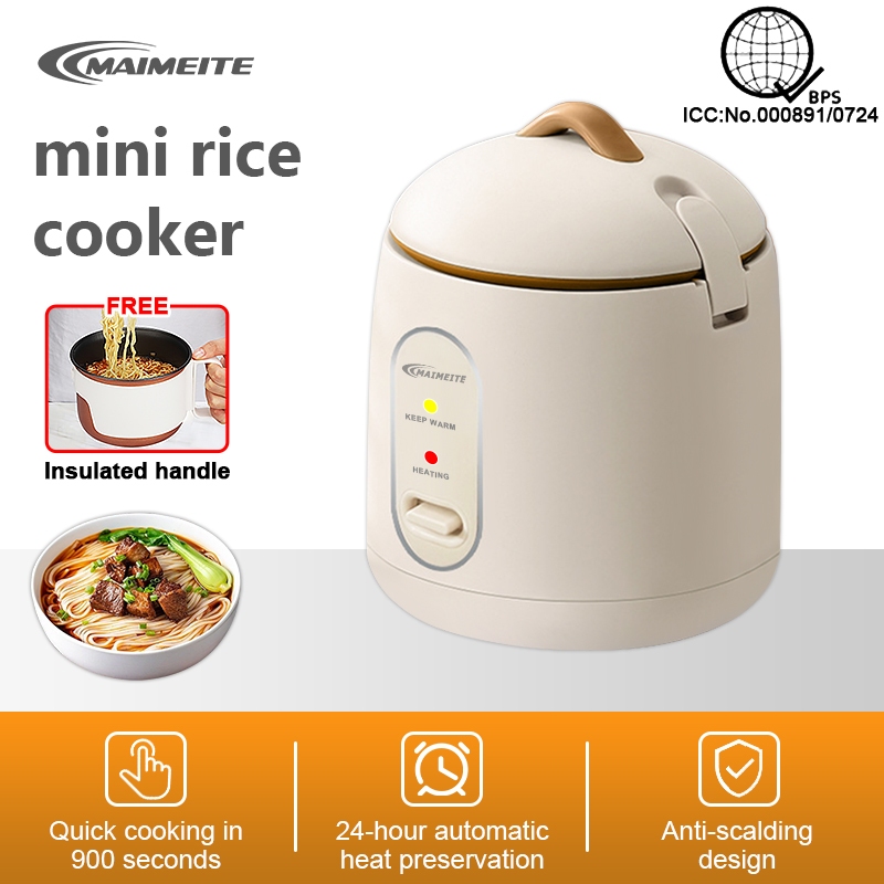 MAIMEITE Mini Rice Cooker 1.2L Non-Stick Inner Pot electric cooker Easy ...