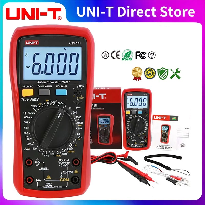 UNI-T Digital Automotive Multimeter Car UT105+ UT107+ AC DC Current ...
