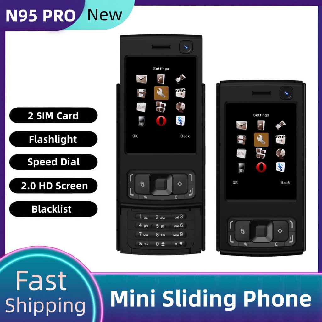 N95 PRO Slide Screen Mini Mobile Phone 2G GSM Call Recording Torch MP3 ...