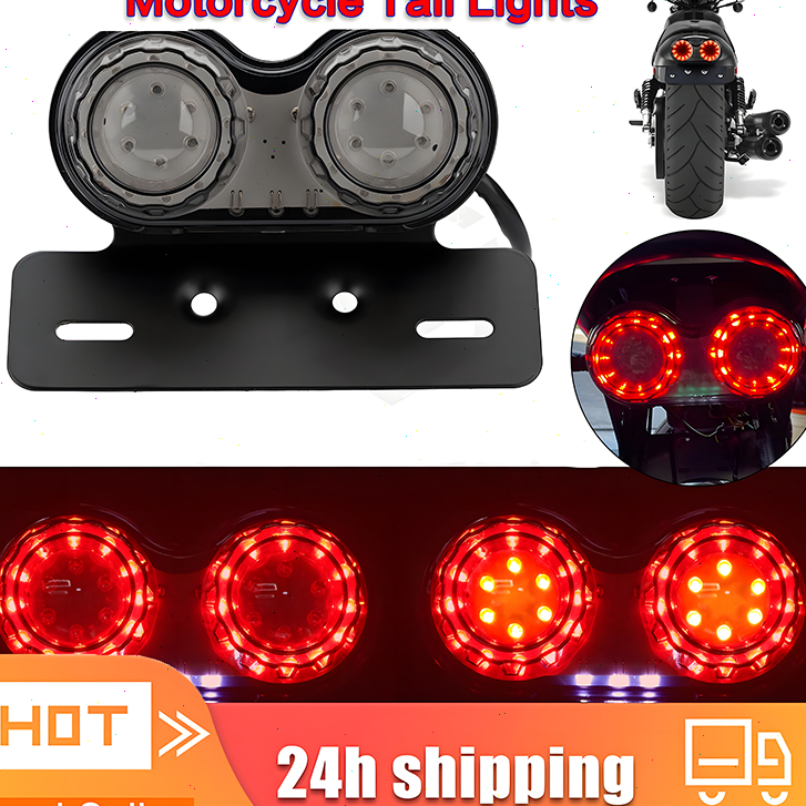 Stop Light Motorcycle Universal Tail Light LED Integrated Tail Light ...