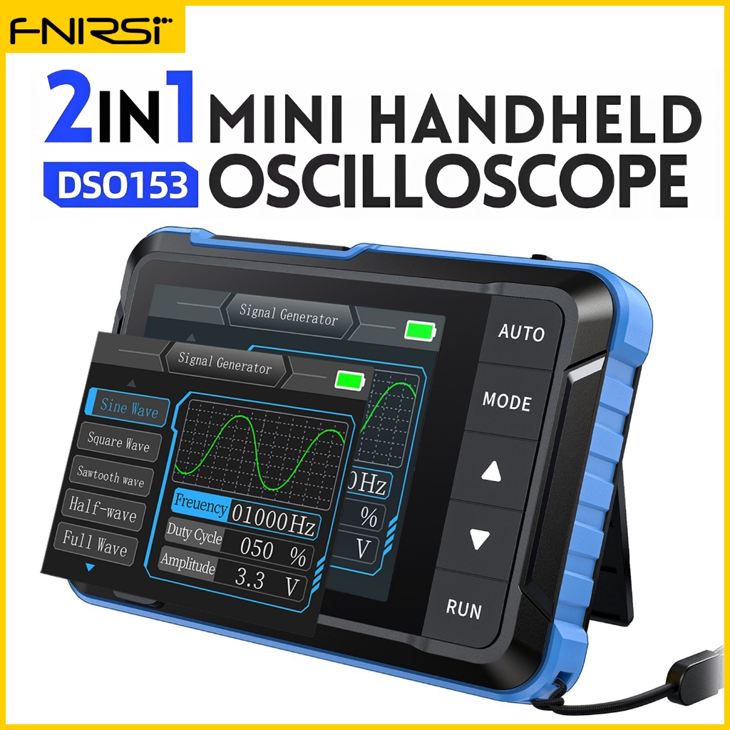 FNIRSI DSO153 Digital Portable Oscilloscope Signal Generator 2in1 1MHz ...