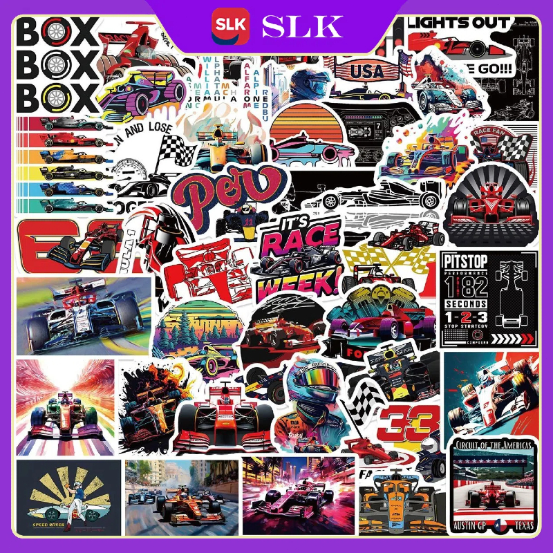 SLK cartoon stickers racing stickers graffiti scooter waterproof decals ...