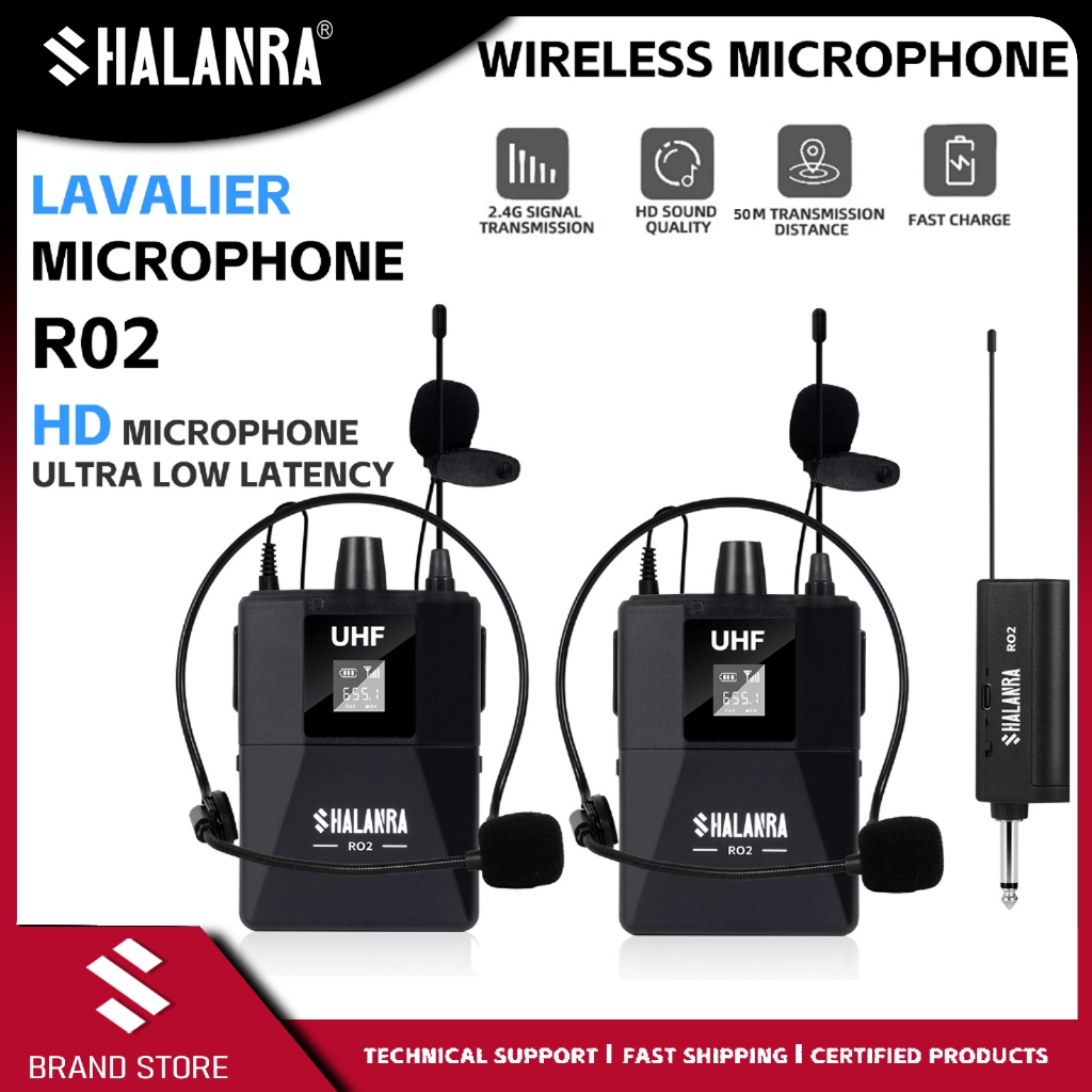 SHALANRA R01/R02 Professional Wireless Microphone UHF Head-mounted ...