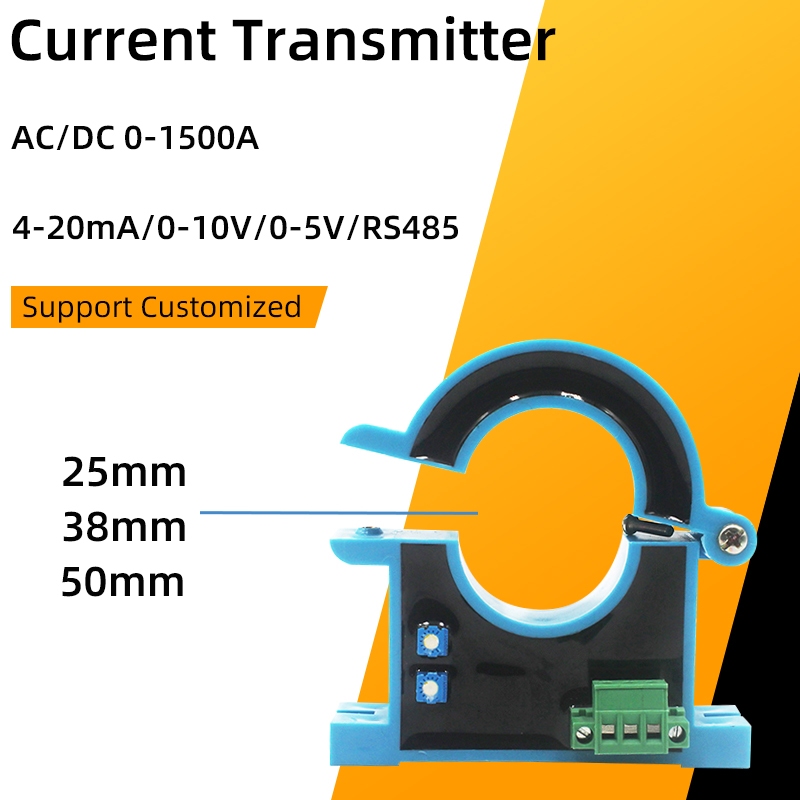 Split Current Sensor Transmitter 0-500A AC DC Hall Current Transducer 0 ...