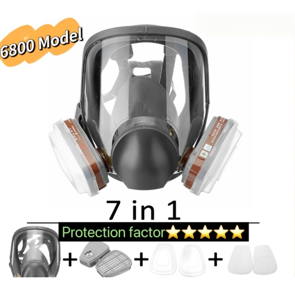 6800 Multi-function Full Face dust Chemical Spray Painting Respirator ...