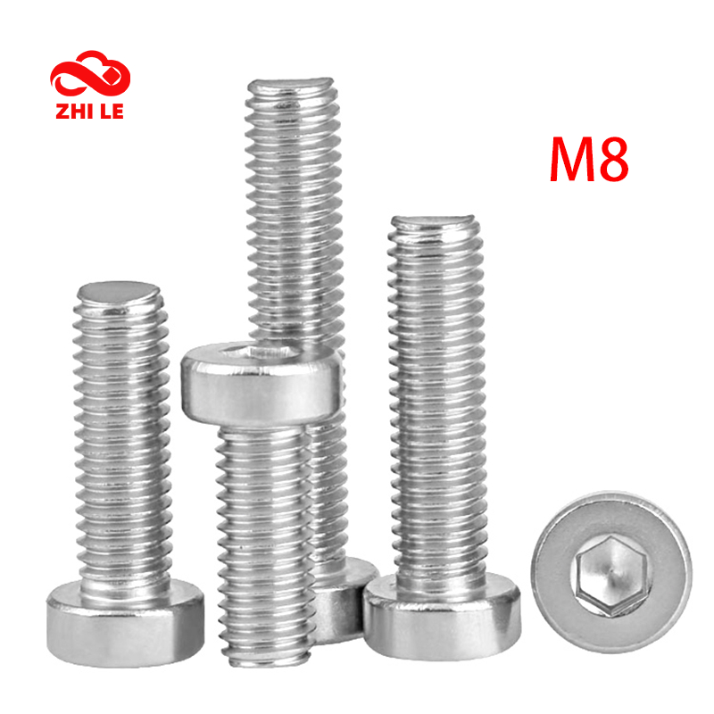 M8 Socket Thin Low Short Profile Head Hexagon Cap Bolts 304 Stainless ...
