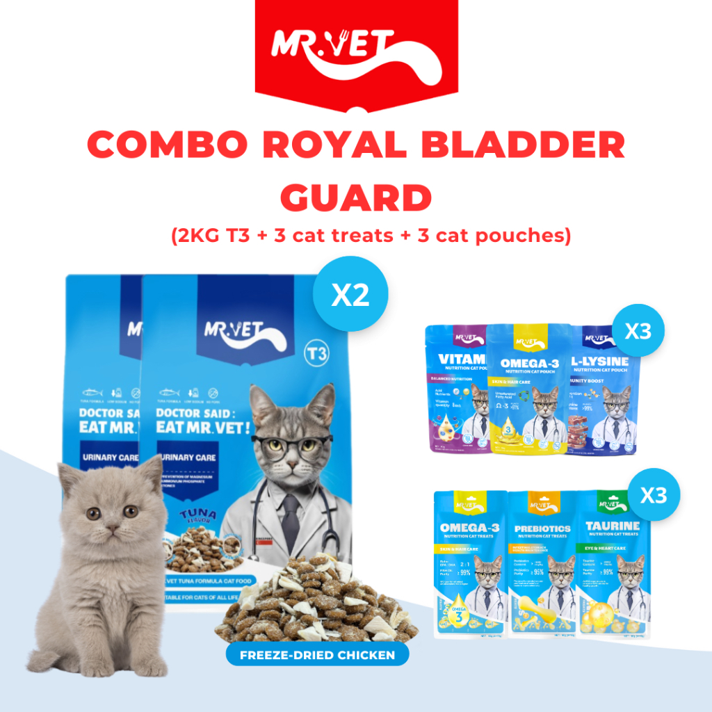 MR.VET T3 Cat Kibble 2kg, Urinary Care, Provides high-quality protein ...
