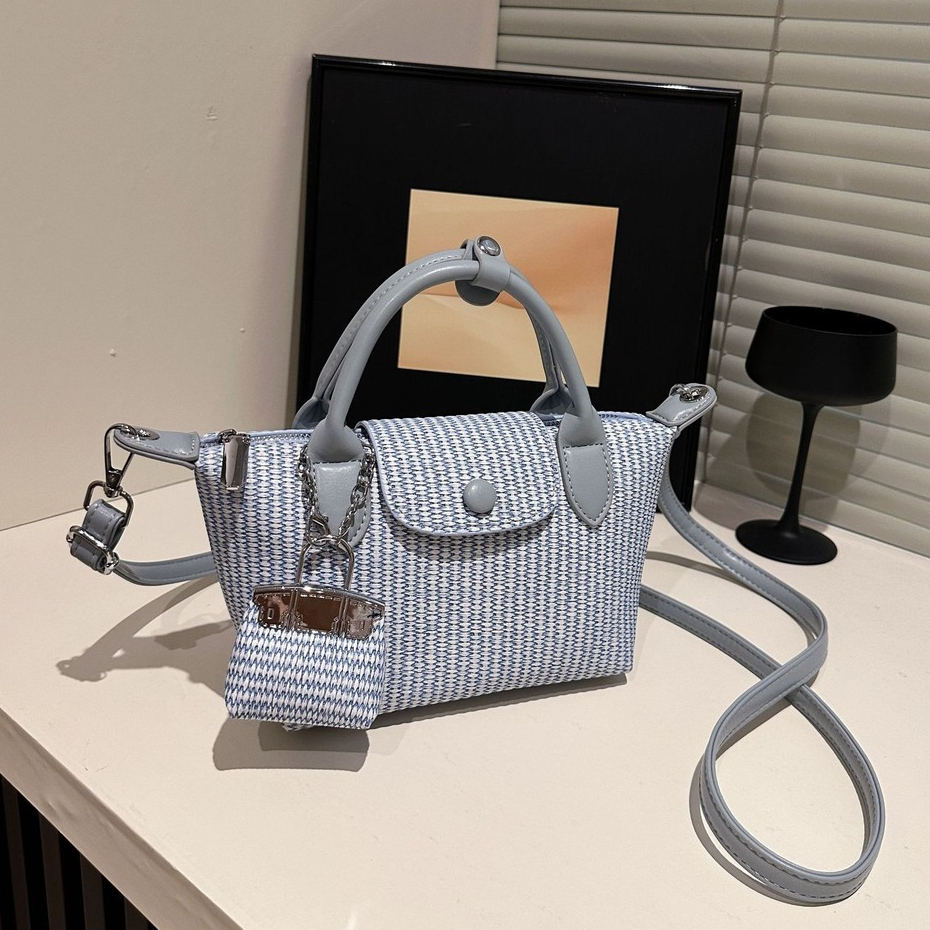 Pleated Dumpling Bag Straw Crossbody Bag Woven Shoulder Female Bag ...