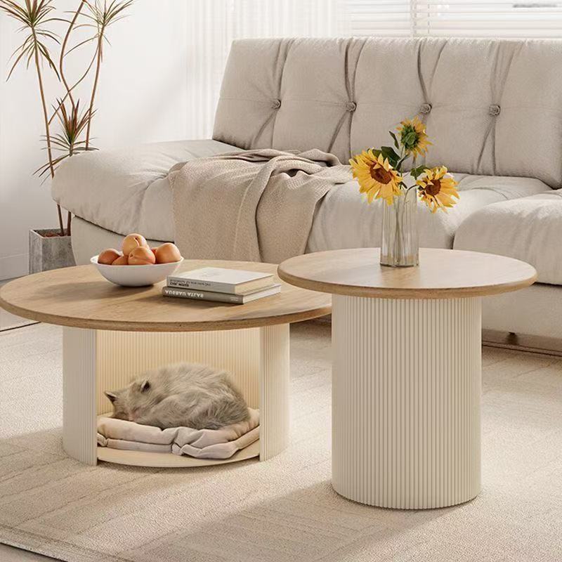 French Cream Style Coffee Table Combination Cat Litter Storage Coffee ...
