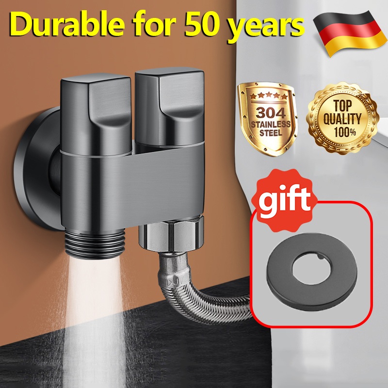 SUS304 Stainless Steel Double Angle Valve 2 Way Angle Valve 1/2 x 1/2 ...