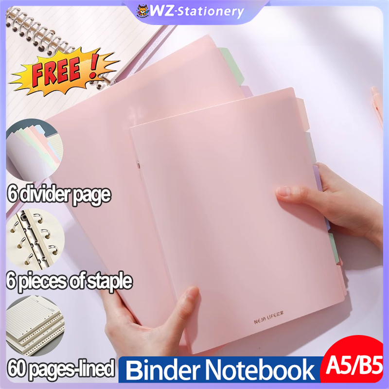 【Free Rrefill 6 separator】A5/B5 Binder Notebook Refillable Notebooks ...