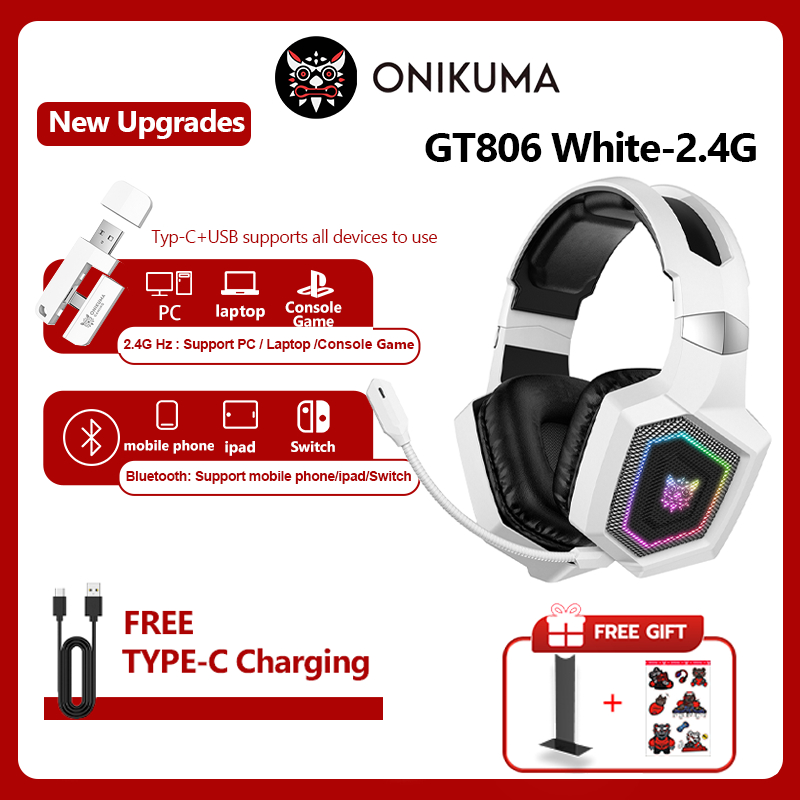 ONIKUMA GT806 Three Mode Bluetooth Headphone With Mic E-Sports Wireless ...