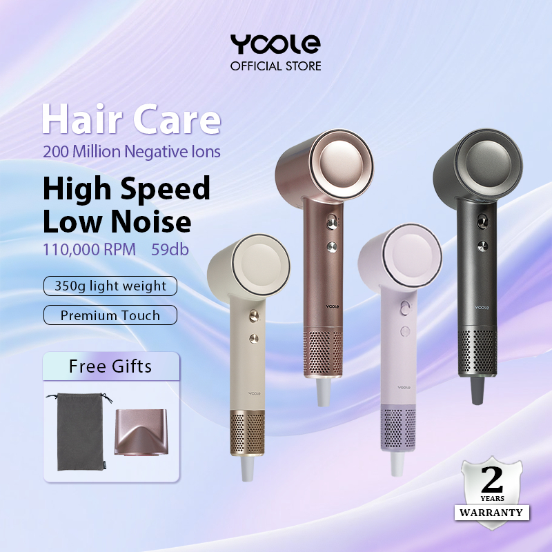 Yoole High-Speed Hair Dryer Negative Ions Quick Drying | Shopee Philippines