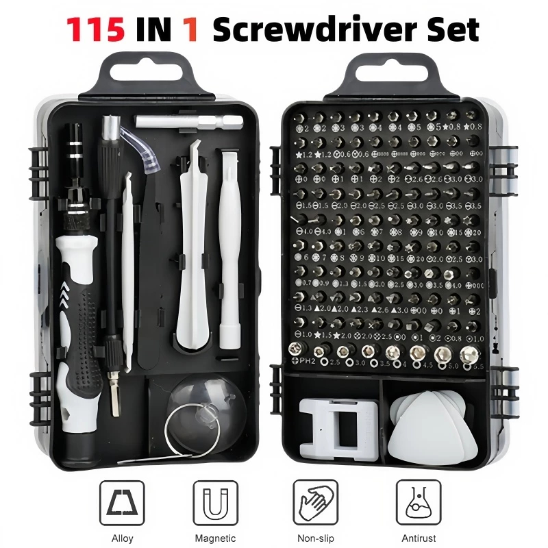 Multi-function 115 In 1 Screwdriver Set Mini Screwdriver Bit Set Magnetic Precision Screwdriver ...