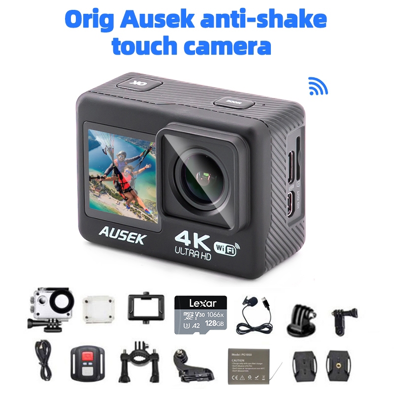 Orig AUSEK AT-S60TR 4K 60FPS S60 Action Camera Ultra High Definition WiFi Dual Screen 170° Wide ...