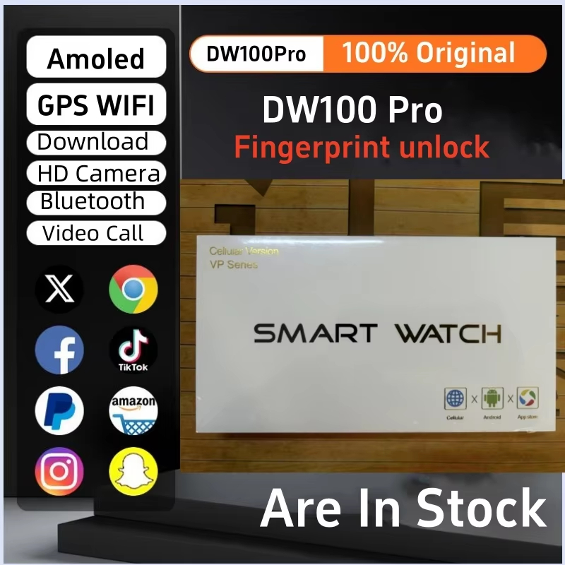 DW100 Pro Smart Watch 2.29inch Amoled Fingerprint unlock4GB+64GB ...