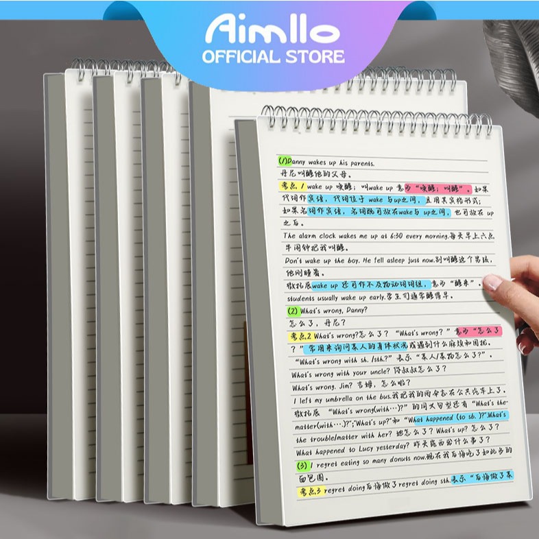 Steno Notebook A5/B5/A4 Vertical Type Flip Up Notebook Spiral spring ...